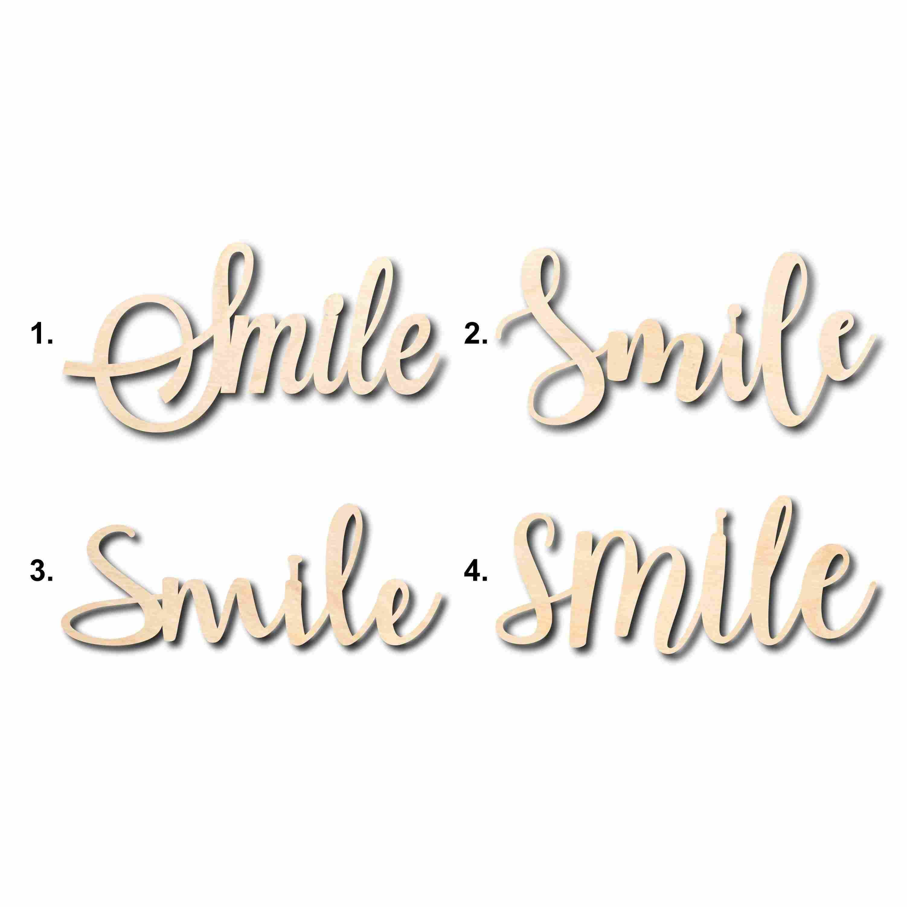 Smile Sign Unfinished Wood Cutout Home Decor DIY Option 1- 30" Wide / 1 ...