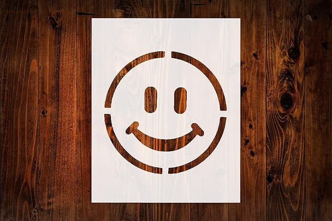 Smile Smiley Face Emoticon Emoji Stencil, Reusable & Sturdy, 8.5" x 11 ...