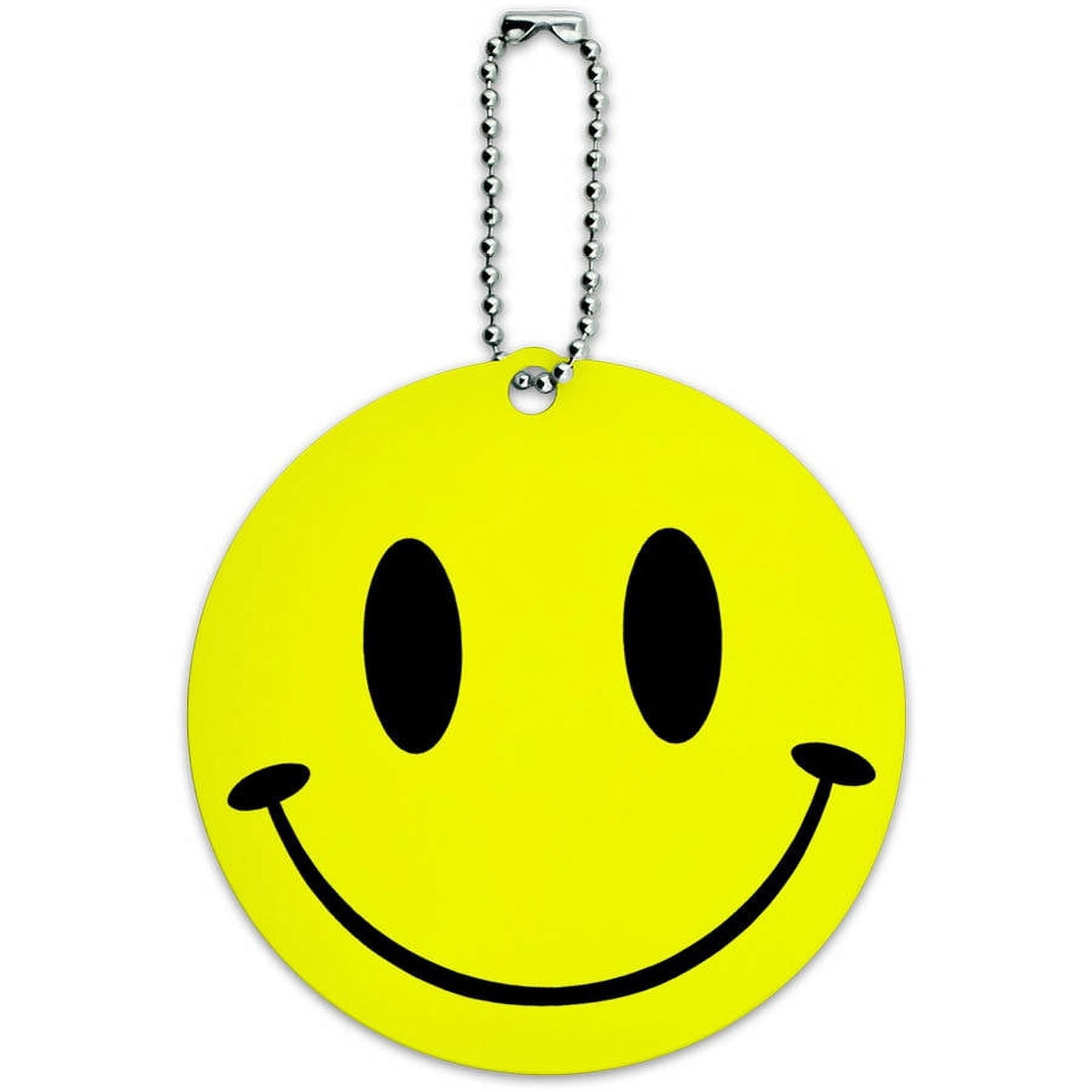 Smile Smiley Face Round Luggage ID Tag Card for Suitcase or Carry-On ...