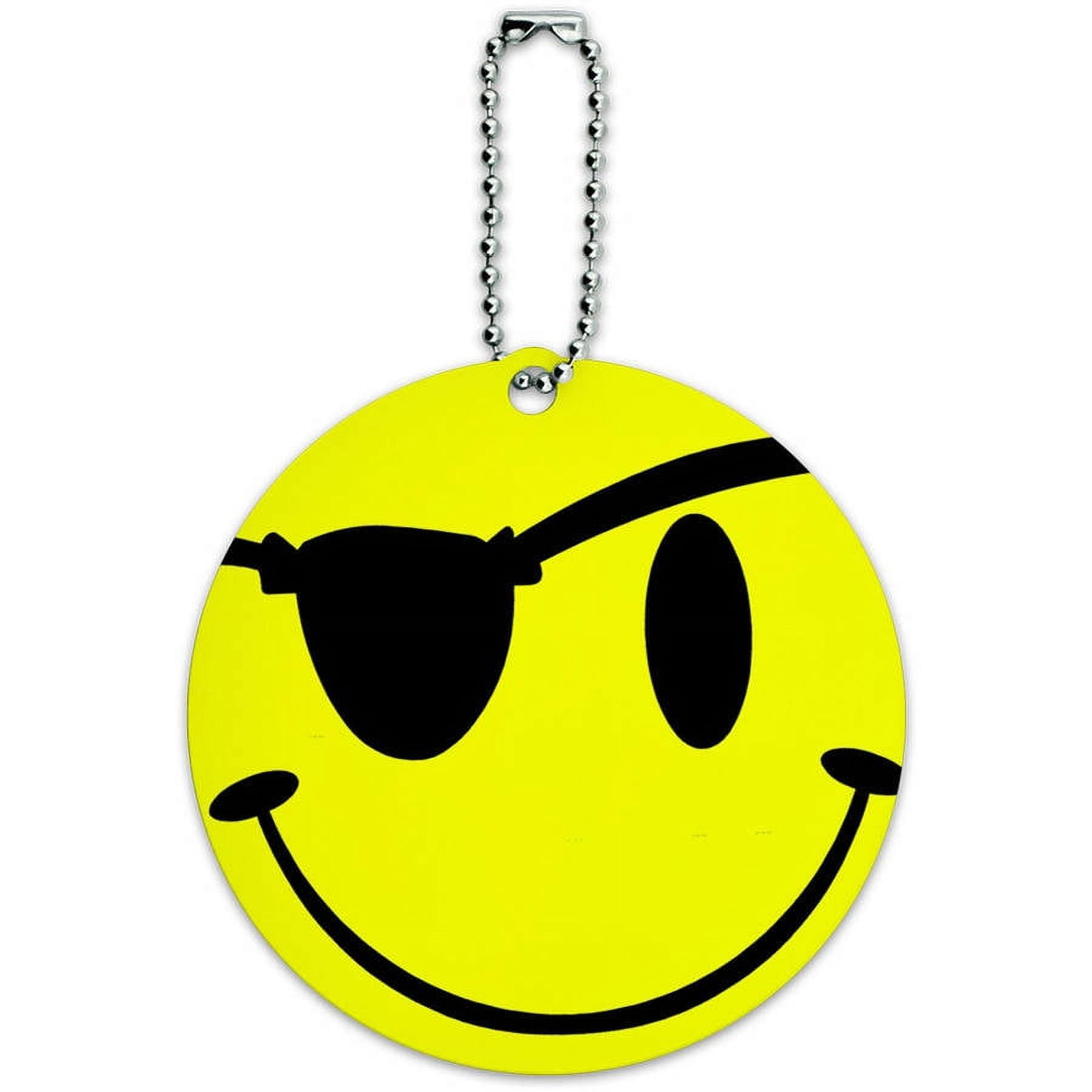 Smile Smiley Pirate Face Round Luggage ID Tag Card for Suitcase or ...