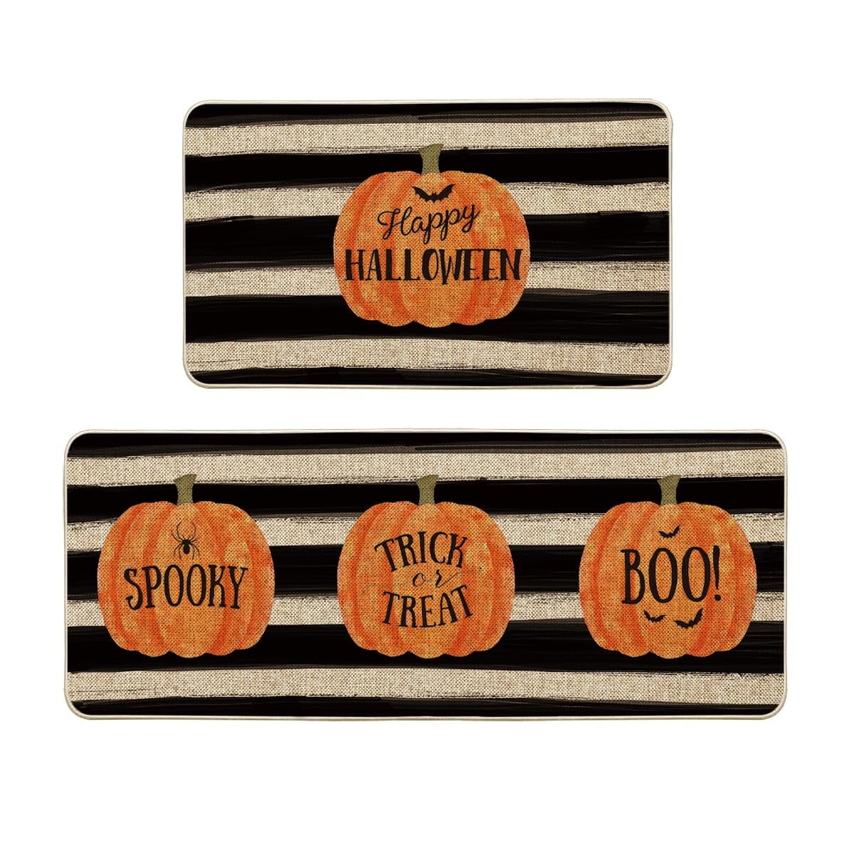 Sm:)e Set of 2 Farmhouse Halloween Kitchen Floor Mats, 17x29 & 17x47 ...