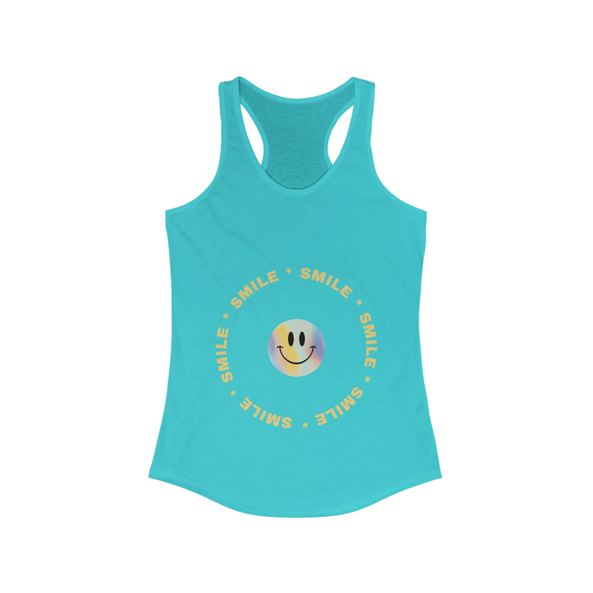 Smile Tank Top, Ladies Tank Top, Happy Tank, Razorback Tank, Happyface ...