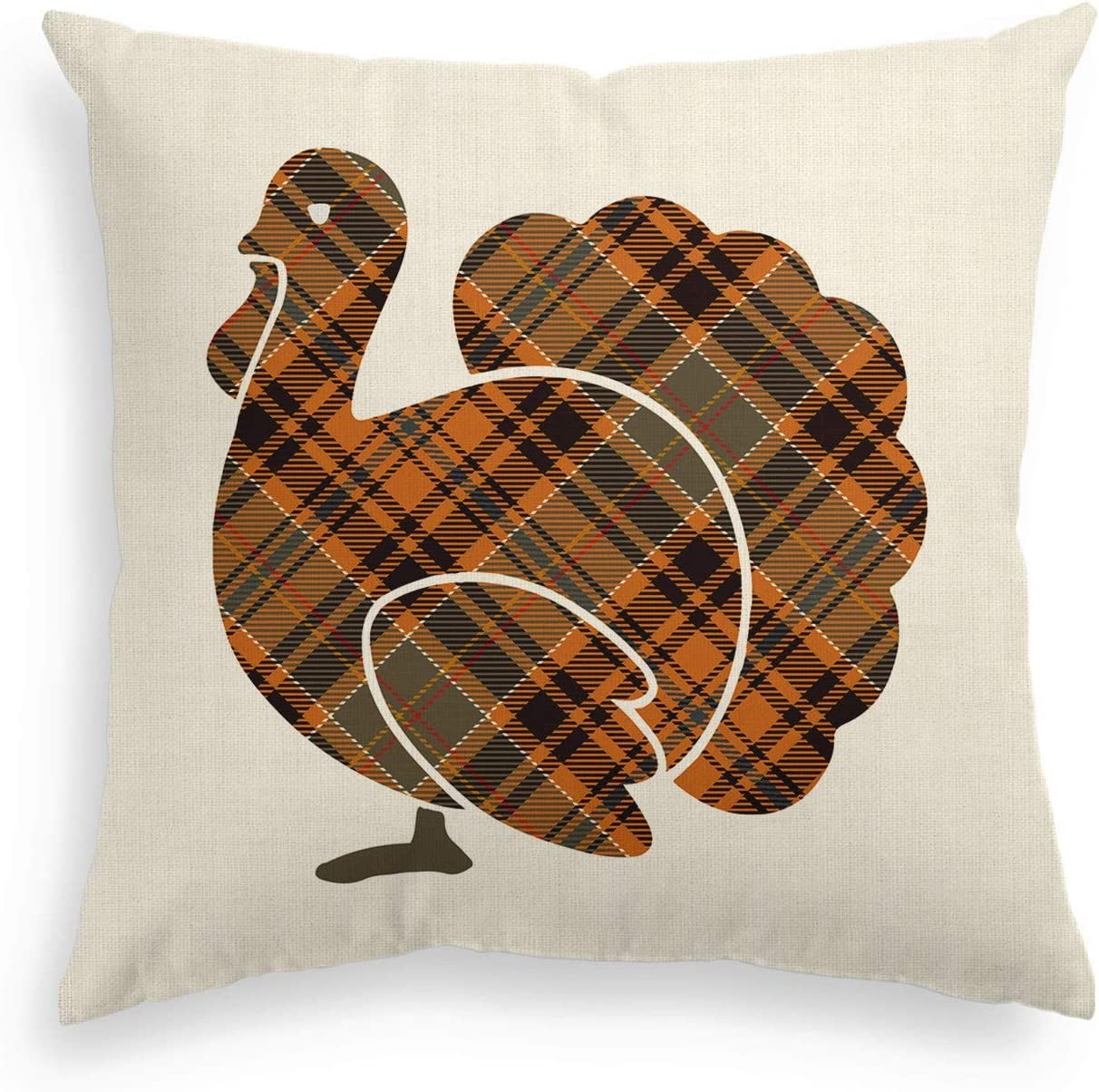 Smile Thanksgiving Turkey Throw Pillow Cover 18 x 18 Inch Outdoor ...