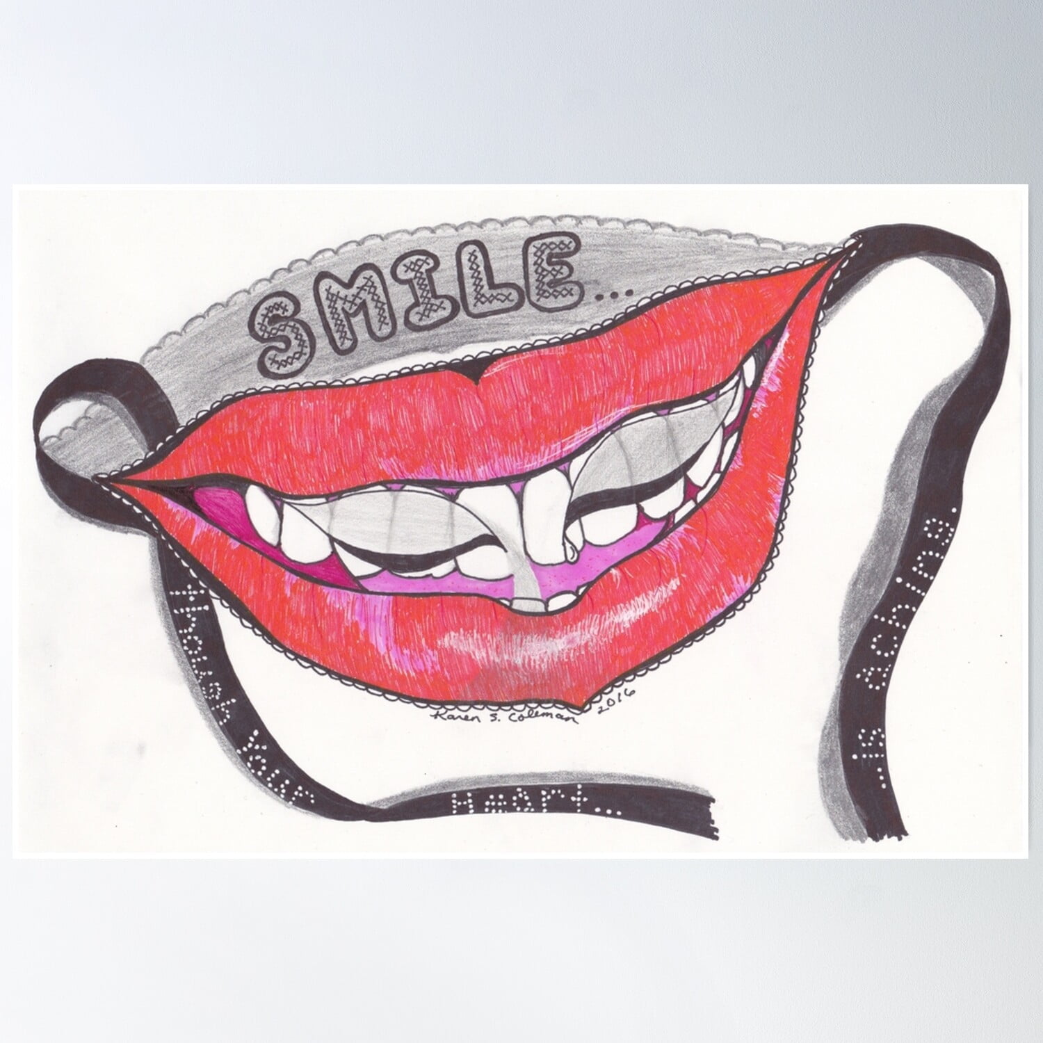 Smile Though Your Heart Is Aching Poster Wall Art, Modern Wall Decor ...