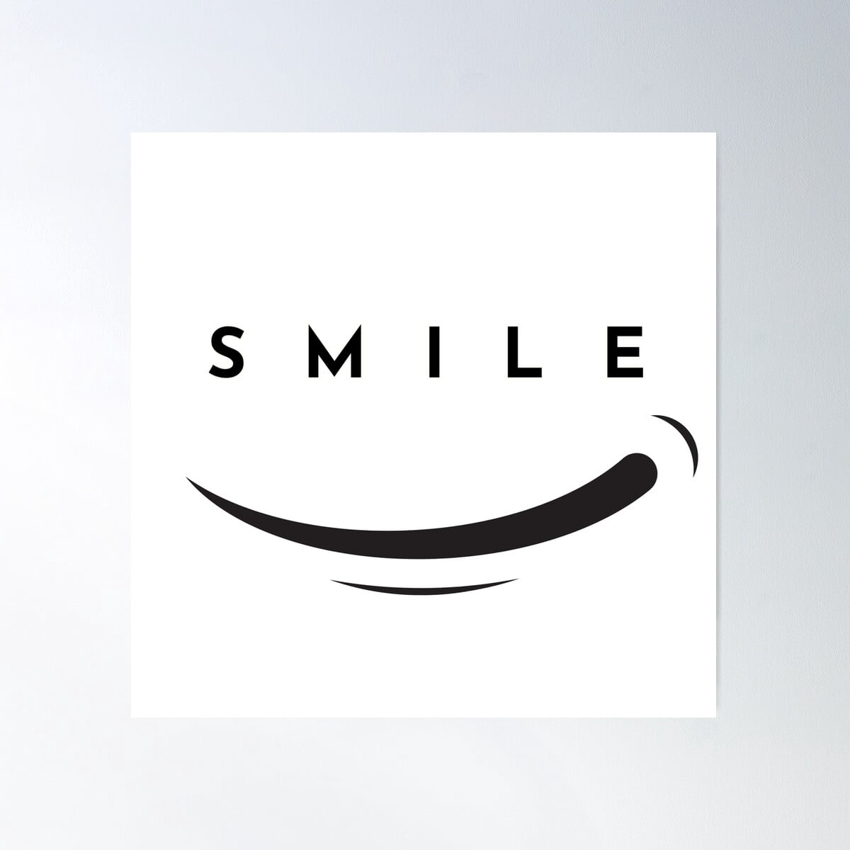 Smile Typography - Minimalist Positive Message Design Poster Wall Art ...