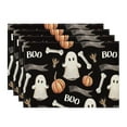 Smile Halloween Themed Placemats Set of 4, Ghost Pumpkin Bone Boo ...