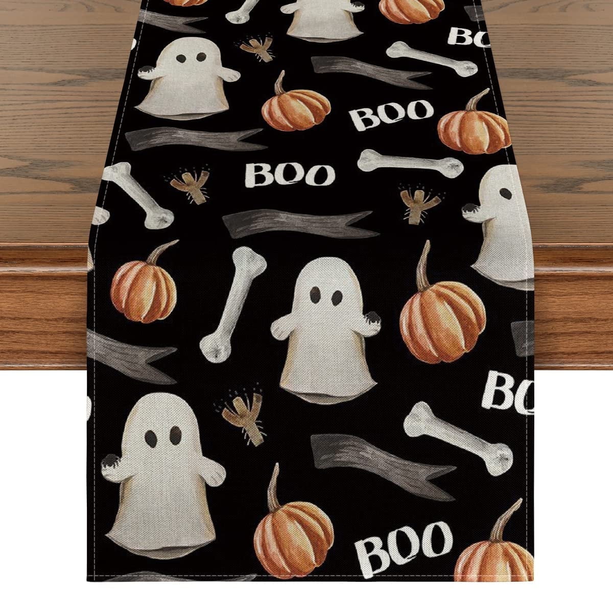 Sm:)e Halloween Themed Table Runner - Ghosts, Pumpkins & Boo - Spooky ...