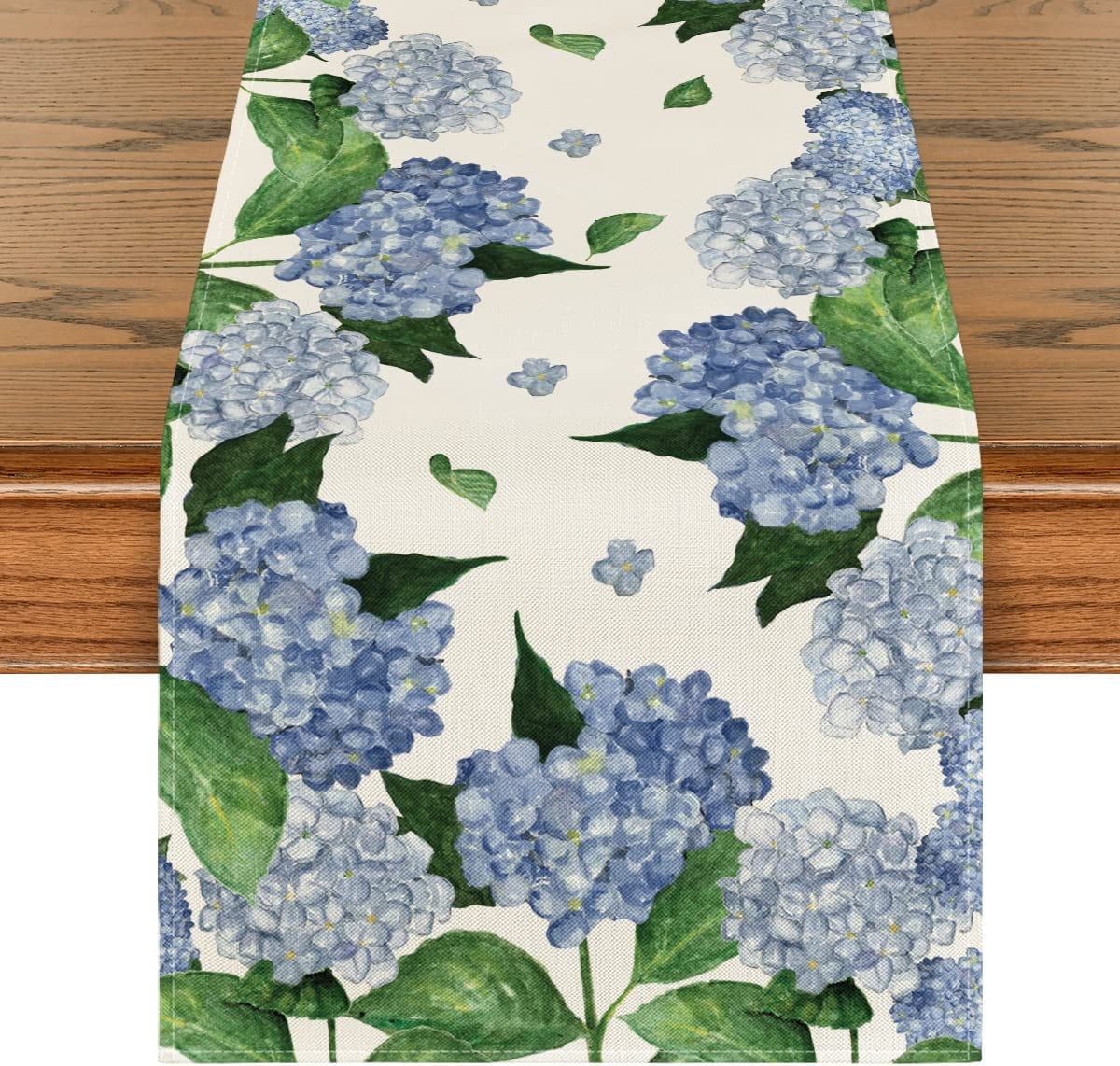 Smile Floral Watercolor Hydrangea Table Runner, 13 x 72 Inch, Perfect ...