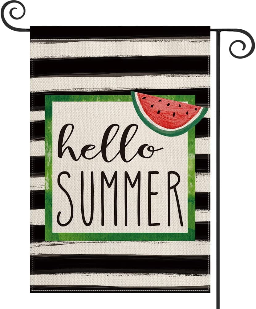 Newhomestyle Hello Summer Watermelon Garden Flags for Outside 12x18 ...
