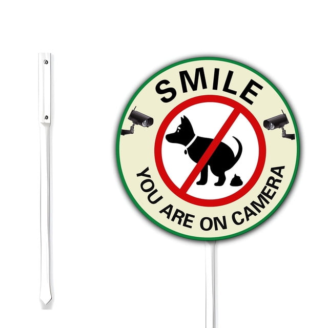 Smile You Are on Camera Funny Dog Poop Sign, No Poop No Pee Dog Signs ...