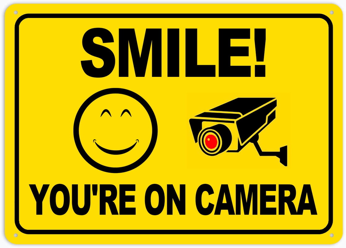 Smile You Re On Camera Sign 12X8 Inch Tin Sign Great For Garden And ...