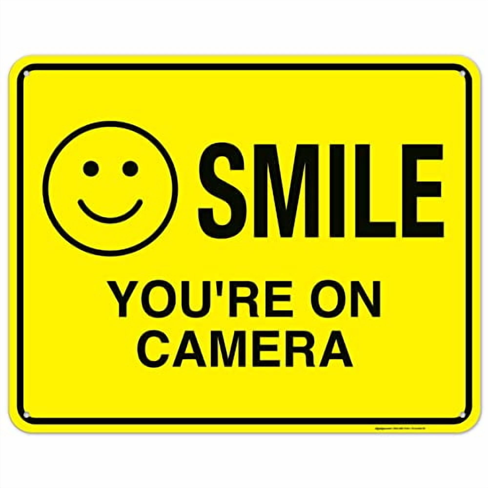 Smile You're on Camera Surveillance Sign, 24x30 Inches, 55 mil Thick ...