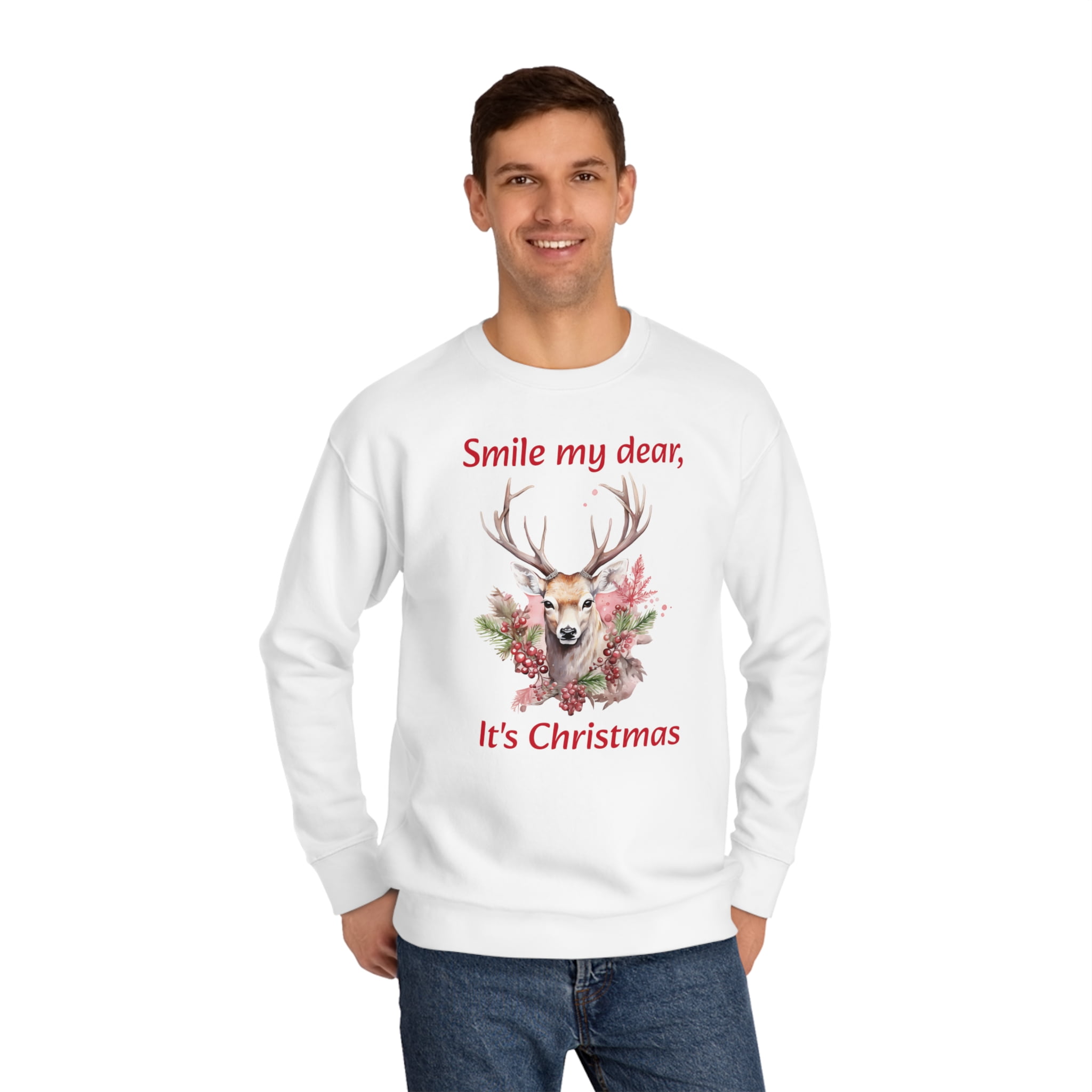 Smile my dear it's Christmas Unisex Streetwear 3D Crew Custom ...