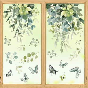 Colorful Floral Bouquet Window Sticker,Cut to Size Freely Large Olorful ...