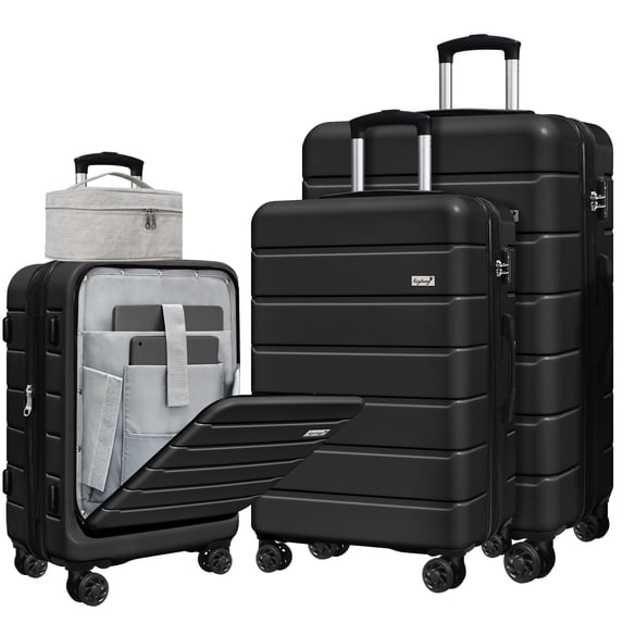 SmileLine 3-Piece Hardside Luggage Set with TSA Lock, 20" Carry-On with ...