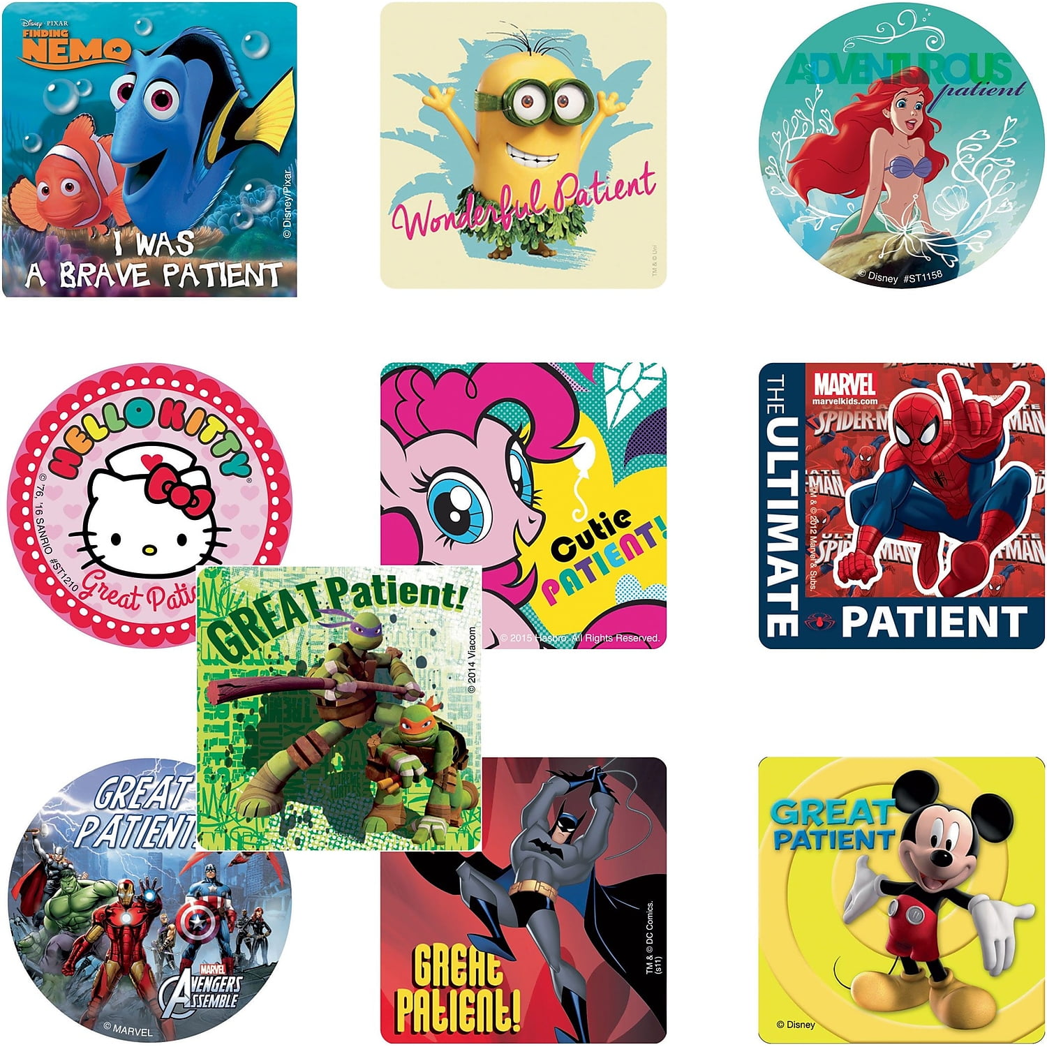 SmileMakers Medical Licensed Character Sticker MCSS-R - Walmart.com