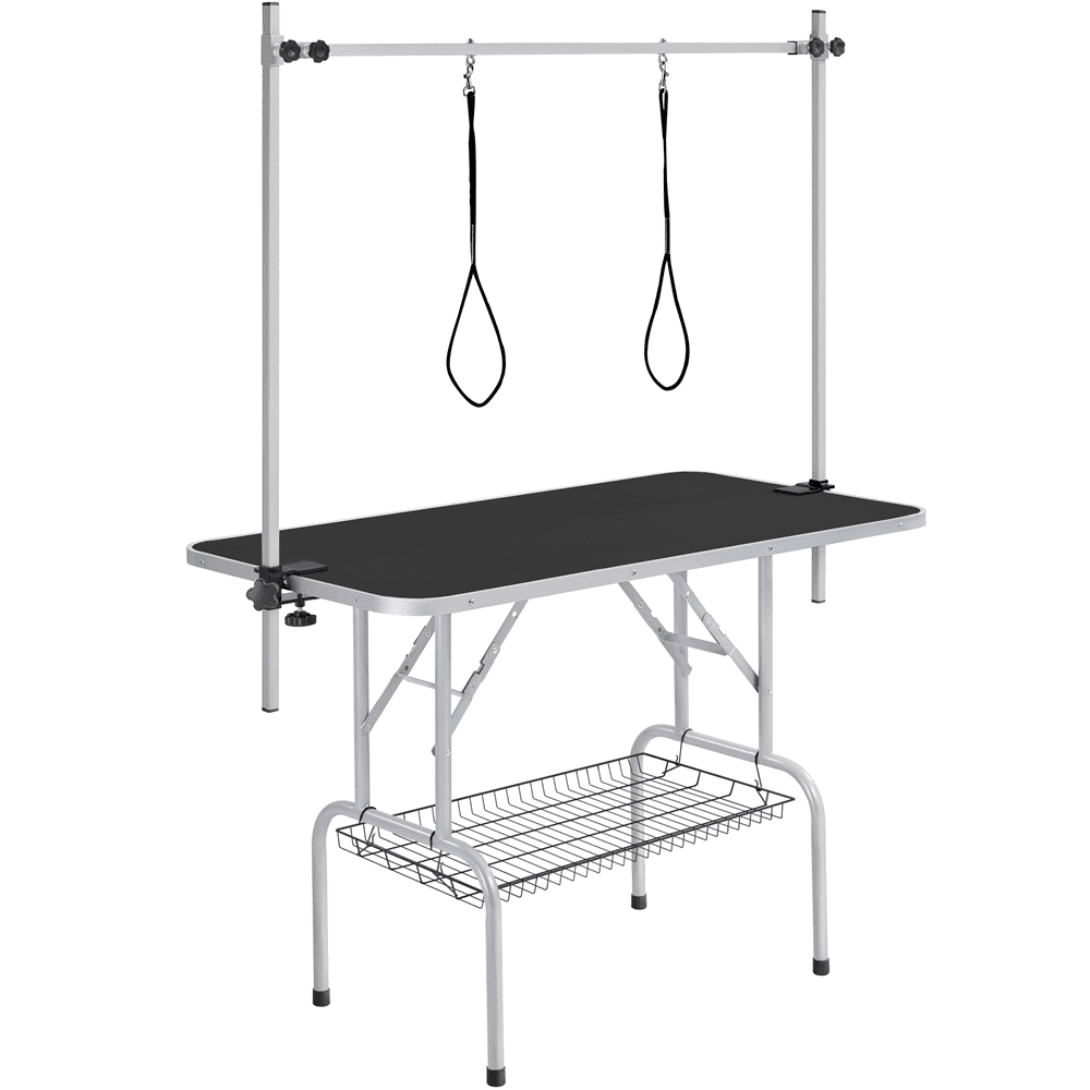 Alden Design 45"L Adjustable Foldable Pet Grooming Table, Black ...
