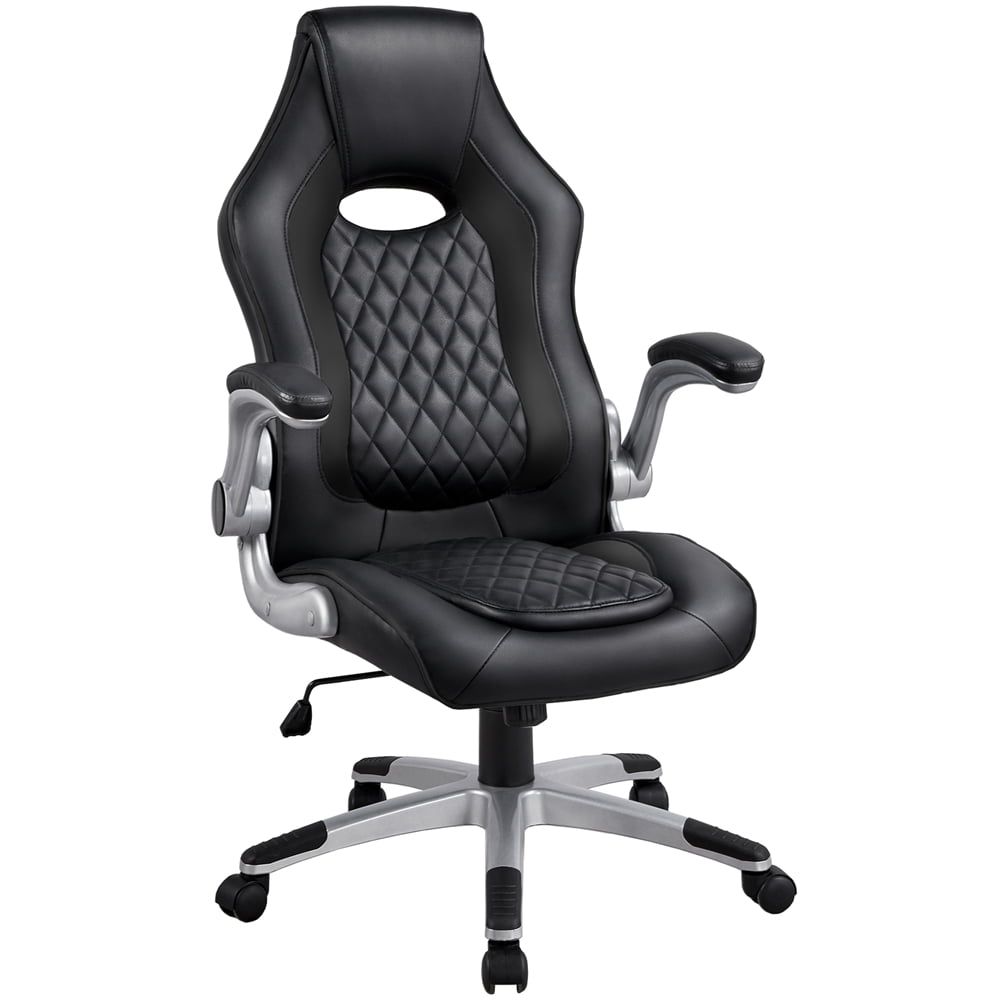 SmileMart Leather High Back Ergonomic Racing Office Chair Black Walmart