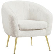 Yaheetech Upholstered Club Chair Accent Barrel Chair, Ivory - Walmart.com