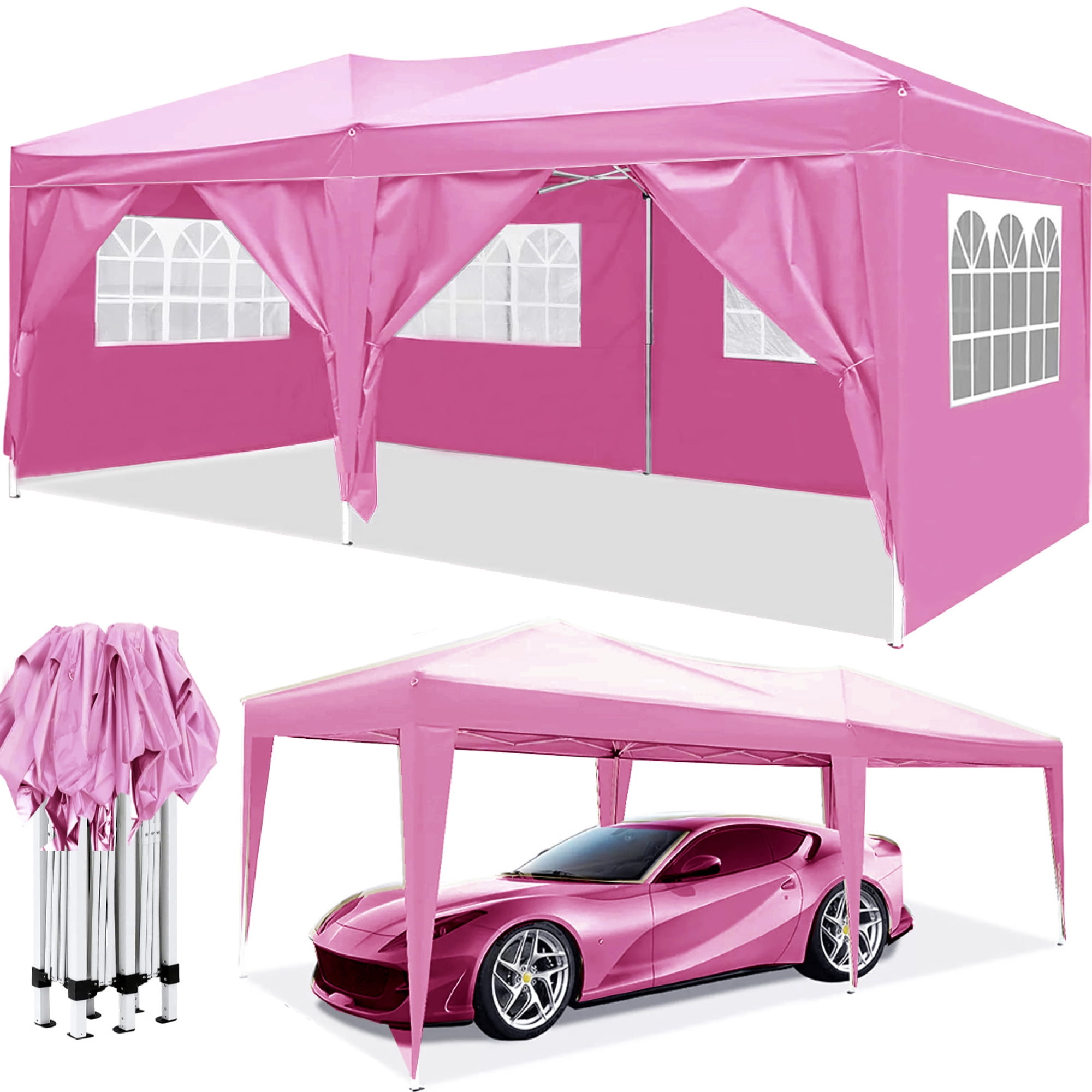 Smilegend 10'x20' Outdoor Canopy Tent with 6 Sidewalls, Portable ...