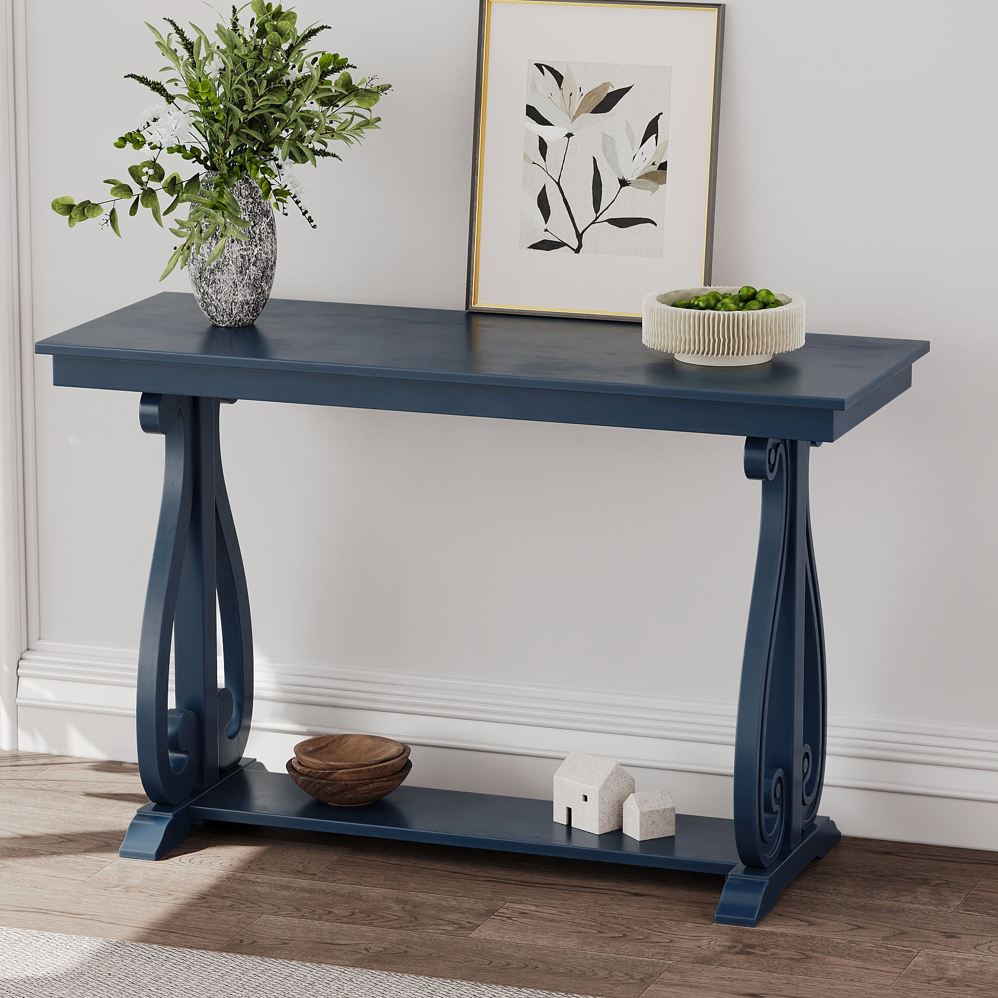 Smilegend 48-Inch Rustic Vintage Console Table Farmhouse Style Entryway ...