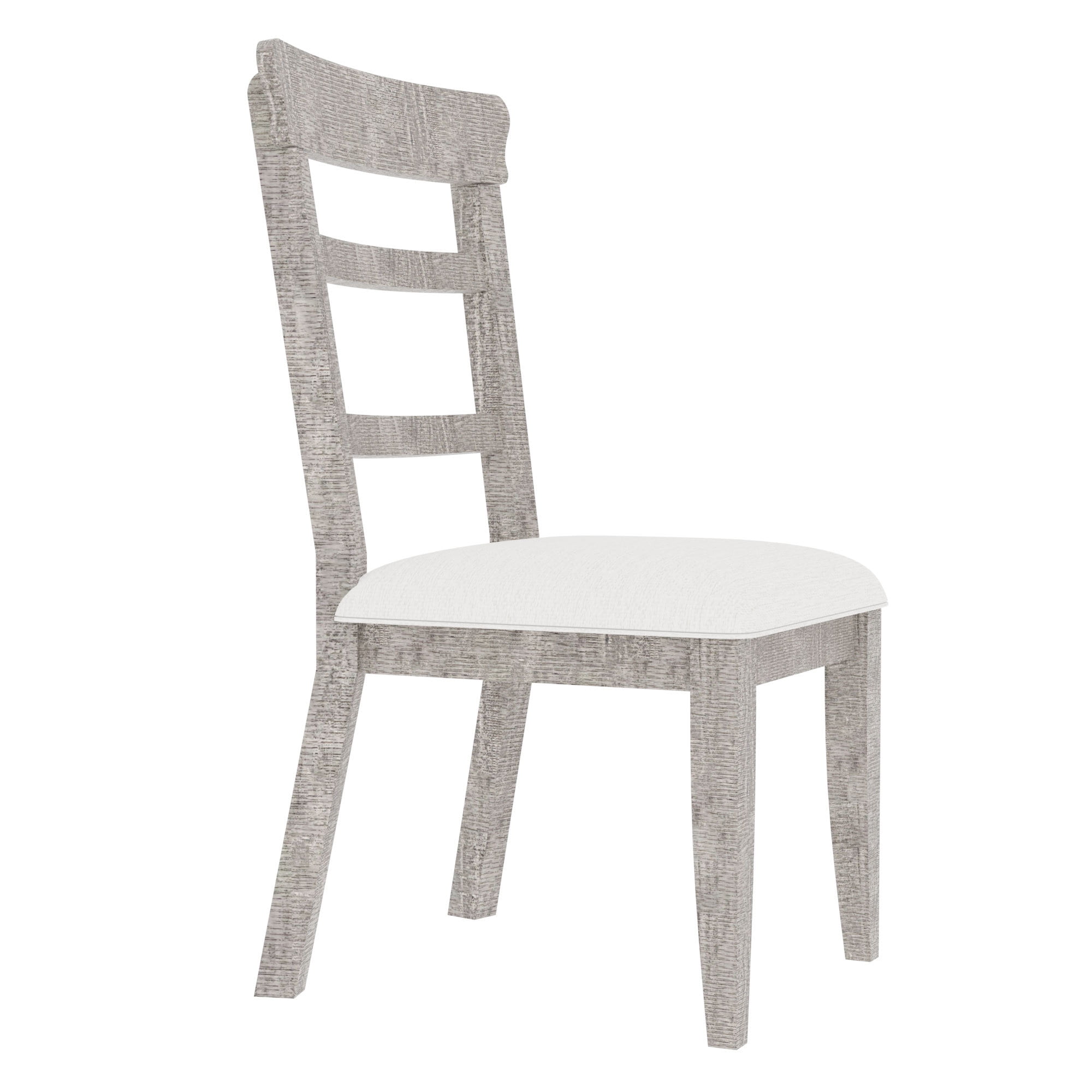 Smilegend Set of 2 Upholstered Pine Wood Dining Chairs, Gray Ladder ...