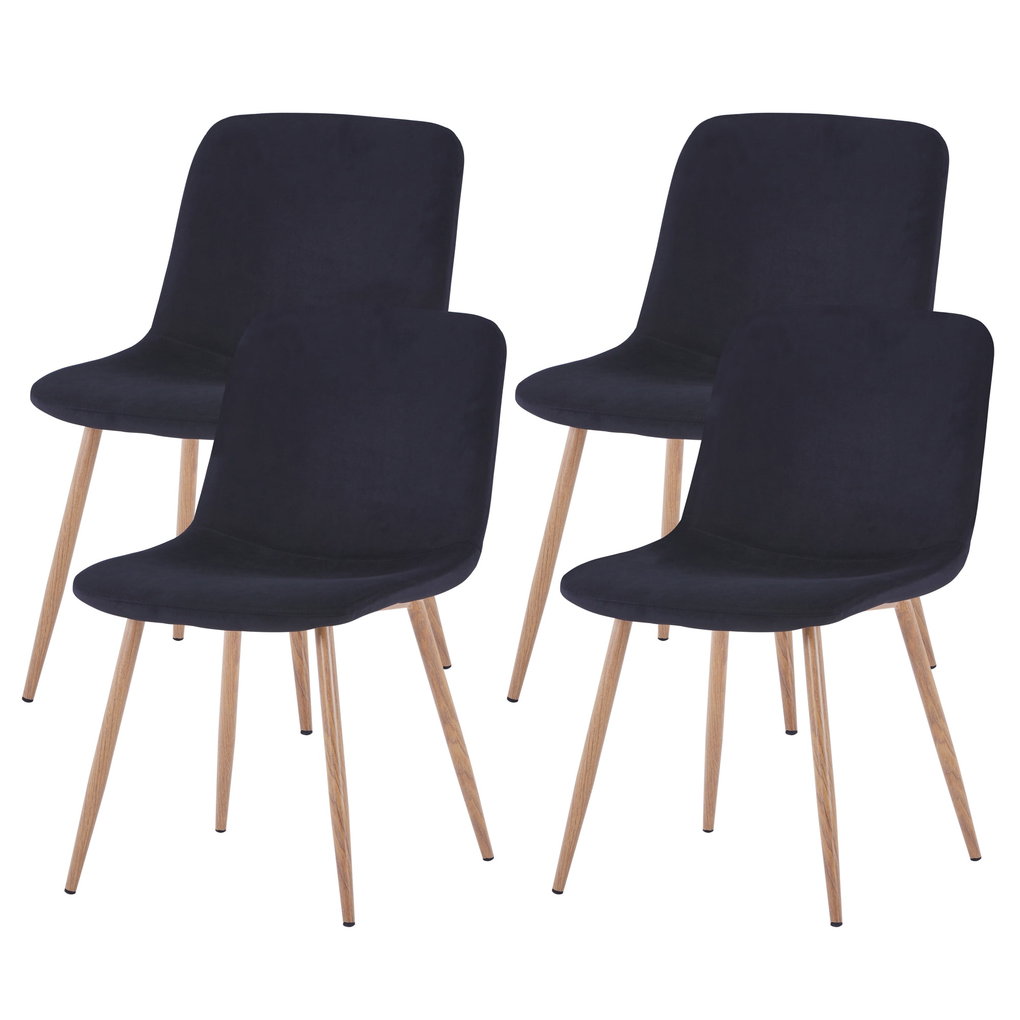 Smilegend Set of 4 Black Modern Dining Chairs with New Technology ...