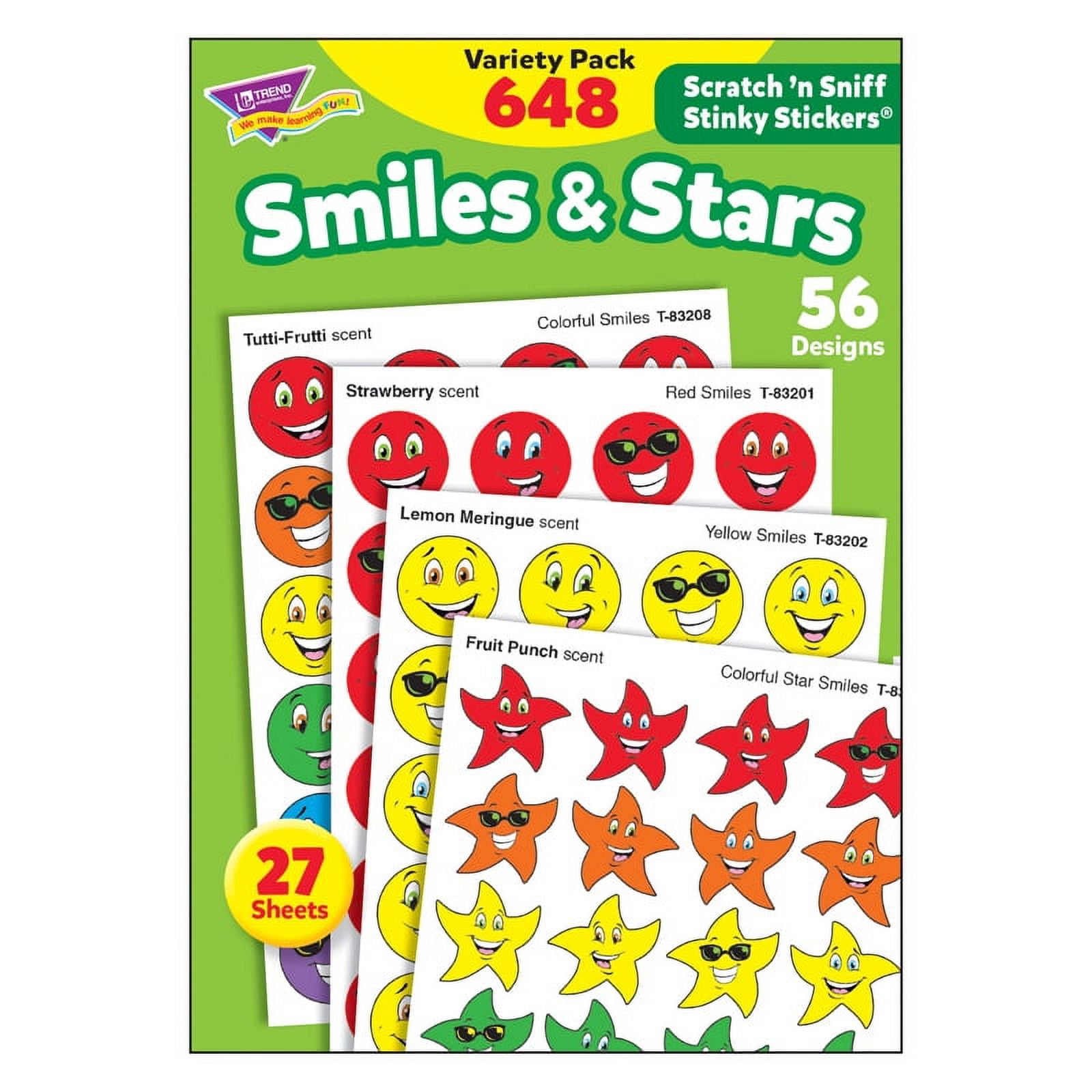 Smiles & Stars Stinky Stickers Variety Pack, 648 ct | Bundle of 10 ...