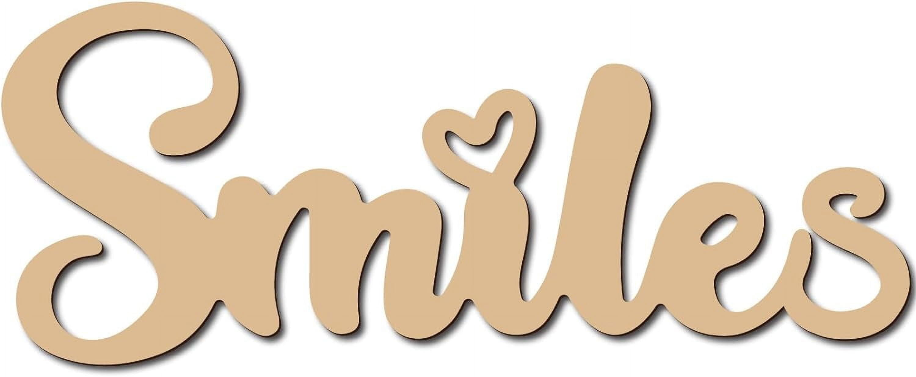 Smiles Word Cutout Sign Laser Cut Wood Letter Sign Wall Decor ...