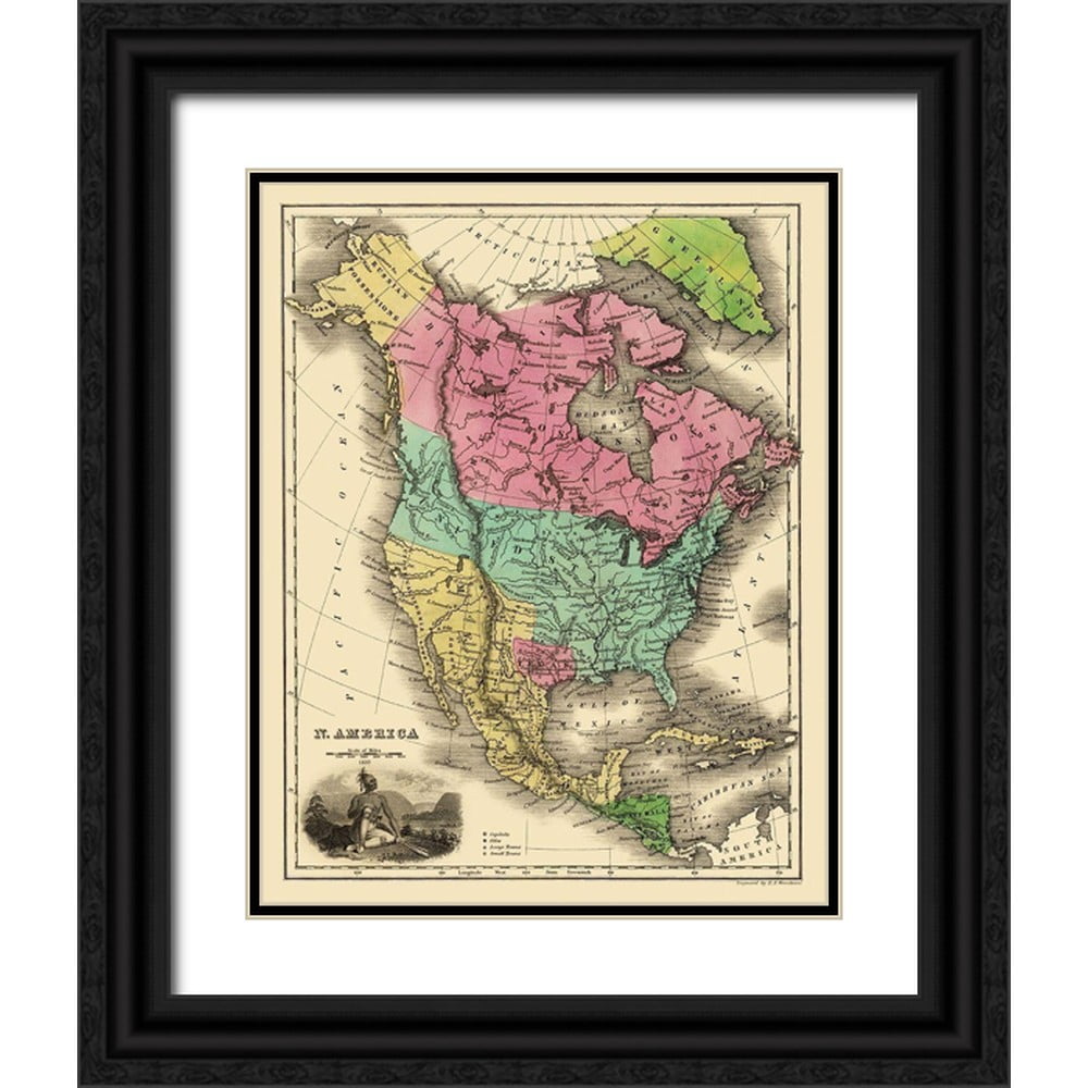 Smiley 26x32 Black Ornate Wood Framed with Double Matting Museum Art ...