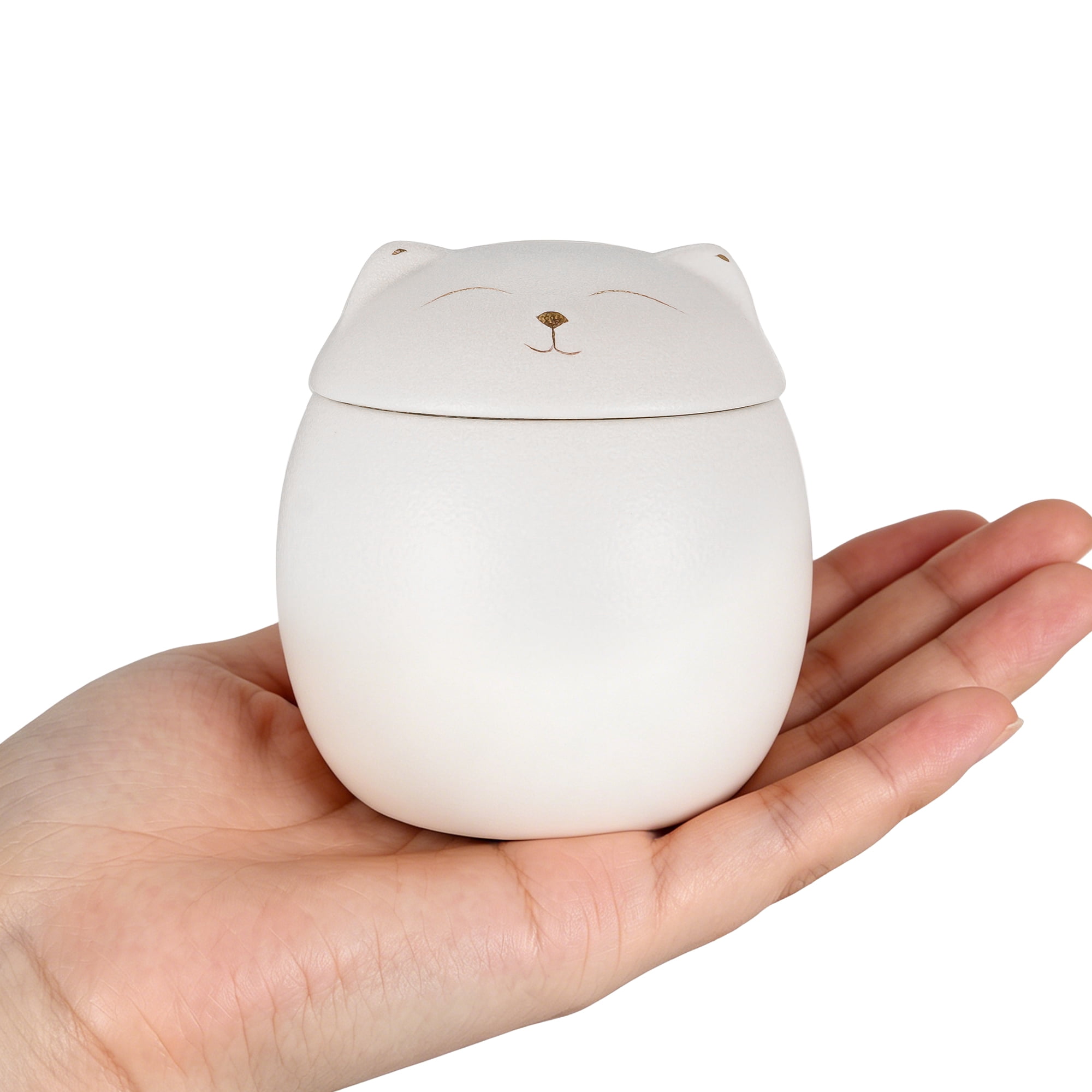 XIUDA Smiley Cat Shaped Pet Cremation Urn for Ashes with Ceramic Head ...