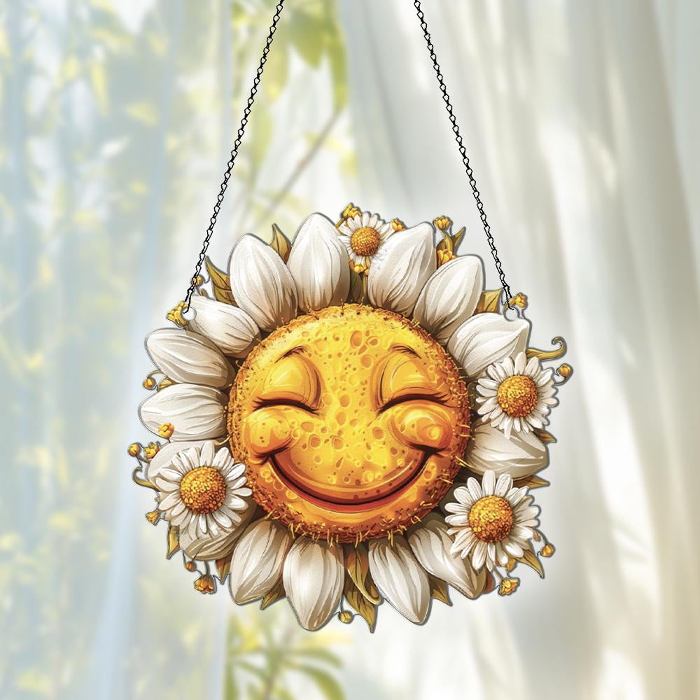 Smiley Face Acrylic Suncatcher Window Hanging, Smiley Face Ornaments ...