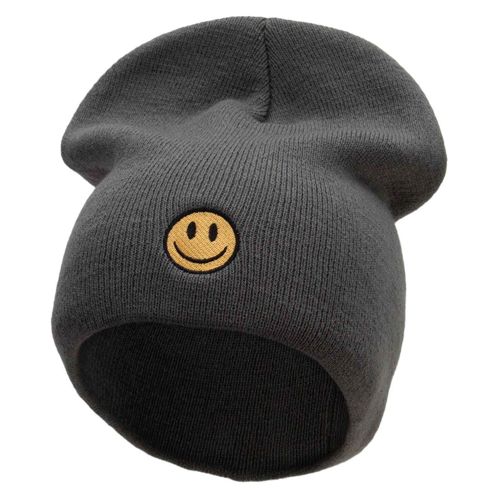 Smiley Face Big Size Acrylic Short Beanie - Grey XL-3XL - Walmart.com