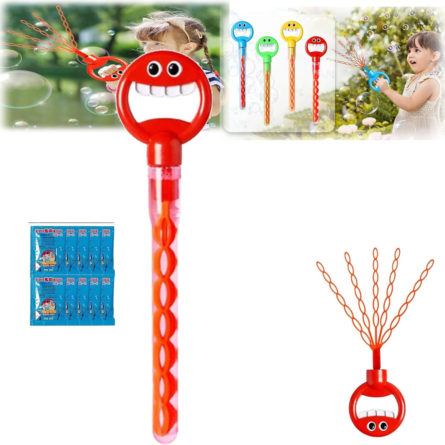 Smiley Face Bubble Wands, 32 Hole Smiling Face Bubble Stick with ...