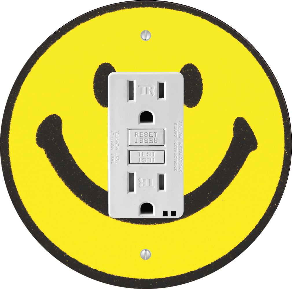 Smiley Face Design - Round Light Switch Plate Cover - GFI - Walmart.com