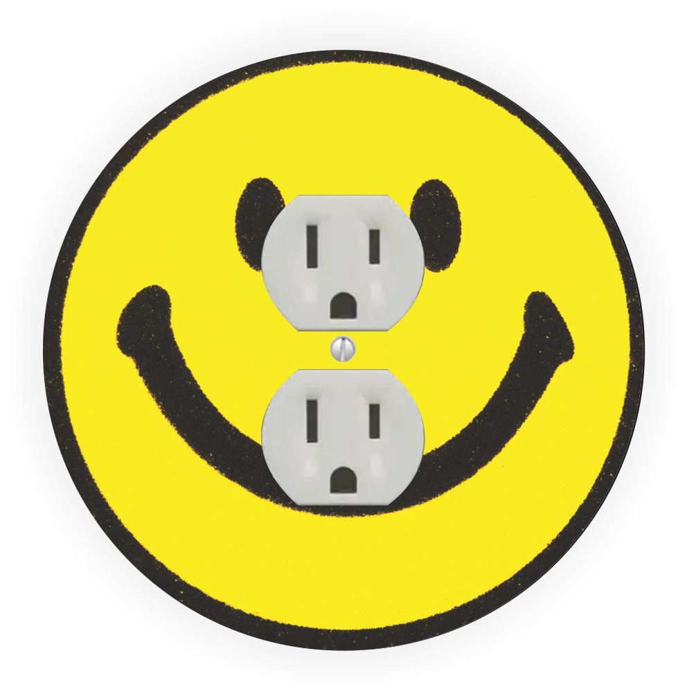 Smiley Face Design - Round Light Switch Plate Cover - Outlet Cover ...