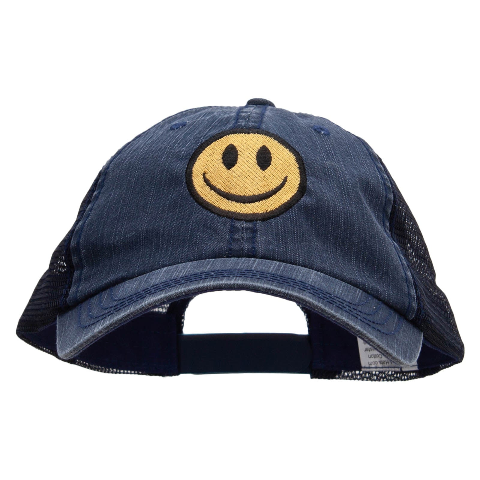 Smiley Face Embroidered Big Size Special Cotton Low Profile Trucker Cap ...