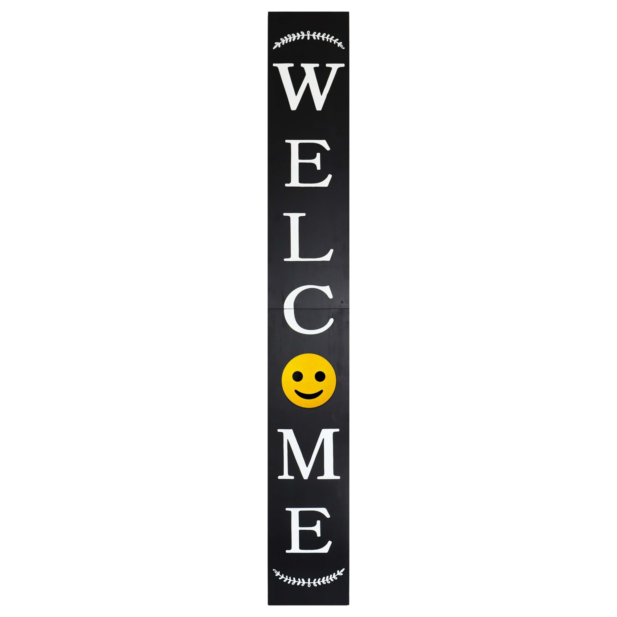 Smiley Face Modern Farmhouse Welcome Sign 72in: Black - Walmart.com