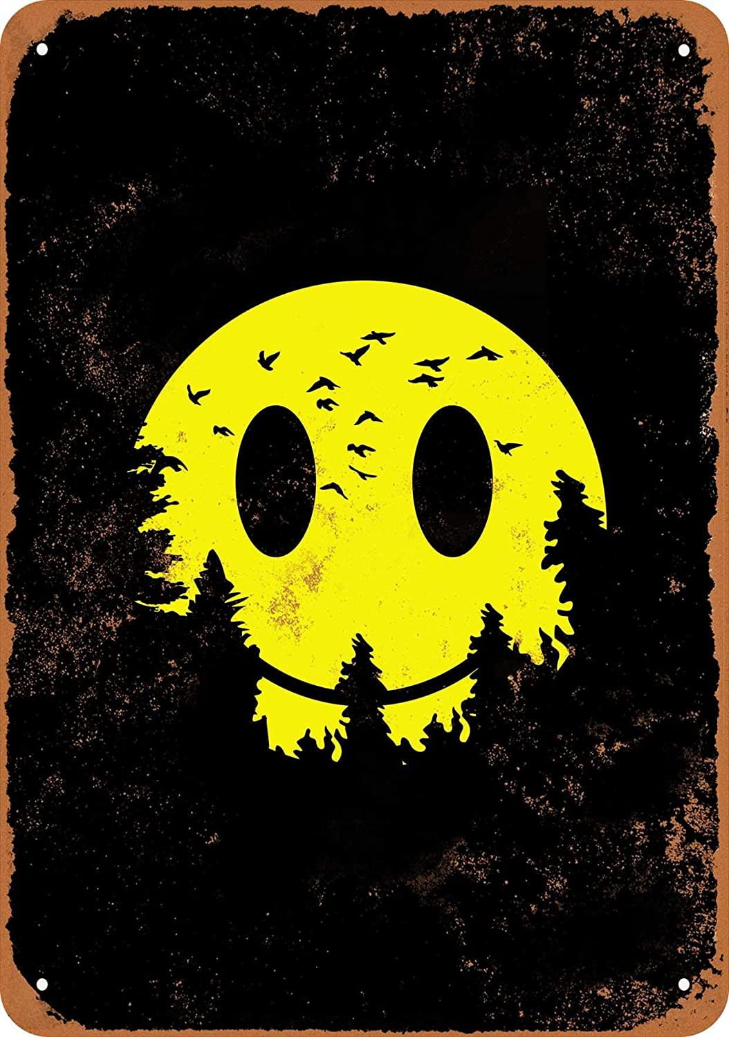 Smiley Face Moon Retro Home Wall Decor Tin Metal Gift Decoration ...