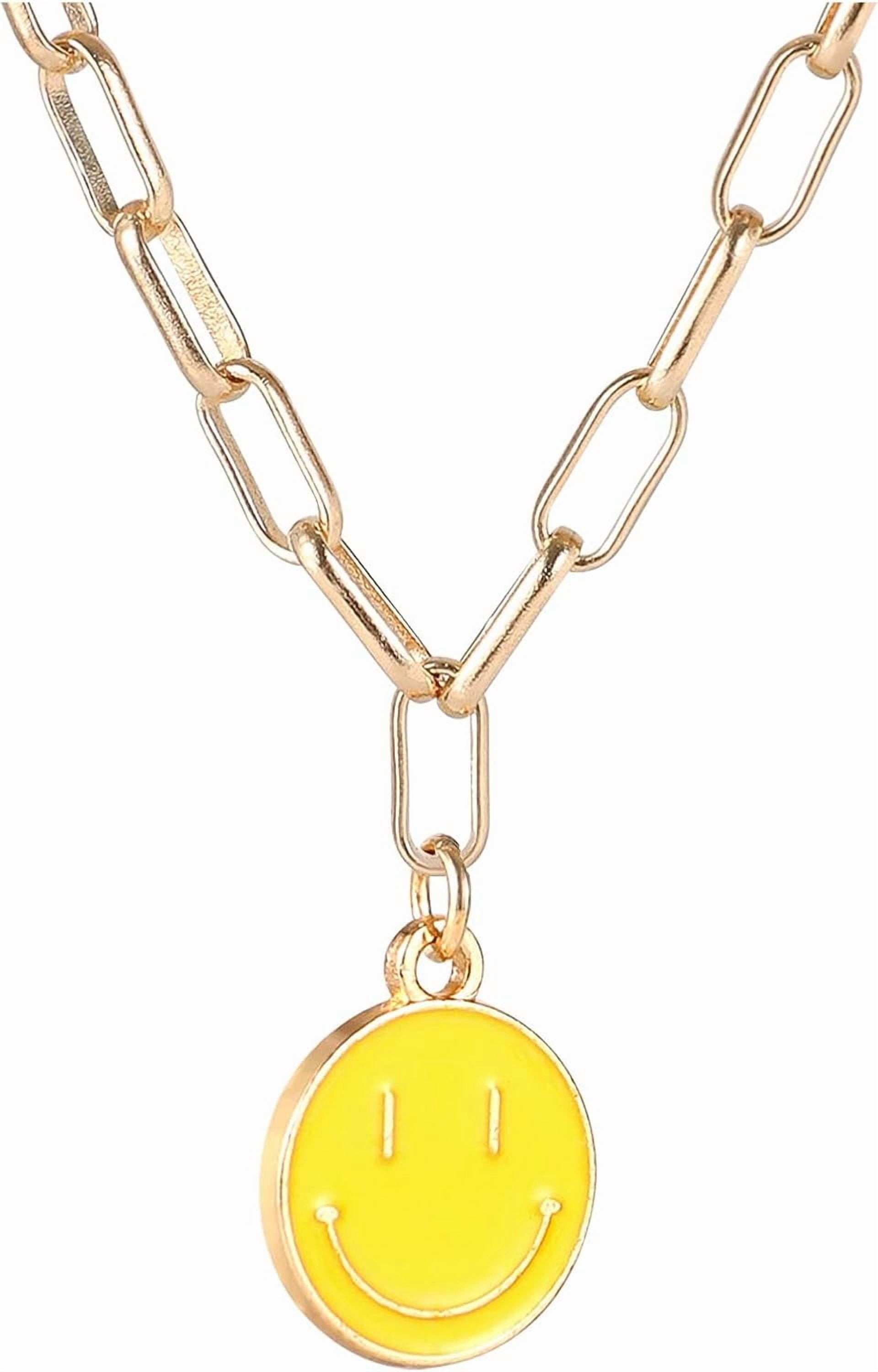Smiley Face Pendant Necklaces for Women Y2k Preppy Stuff Happy ...