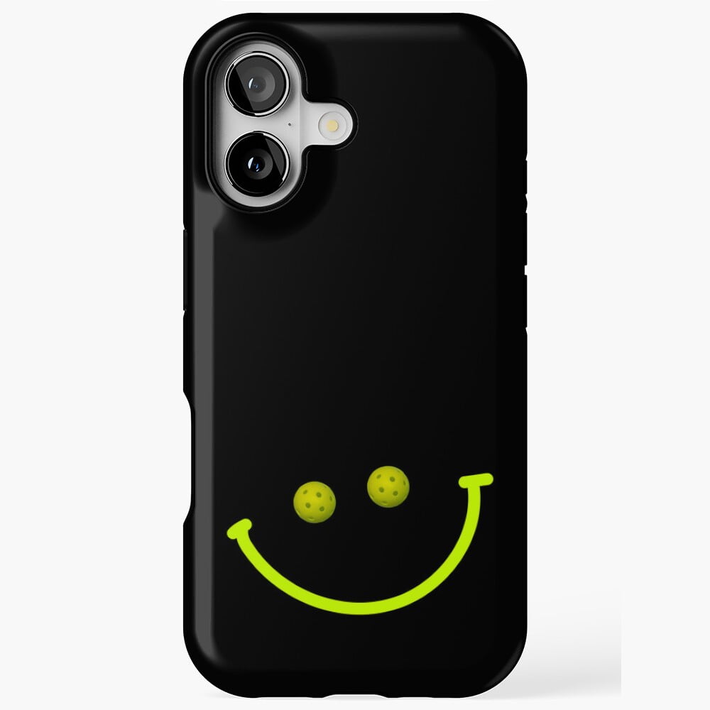 Smiley Face Pickleball Eyes Funny Sport Graphic Phone Case with iPhone ...