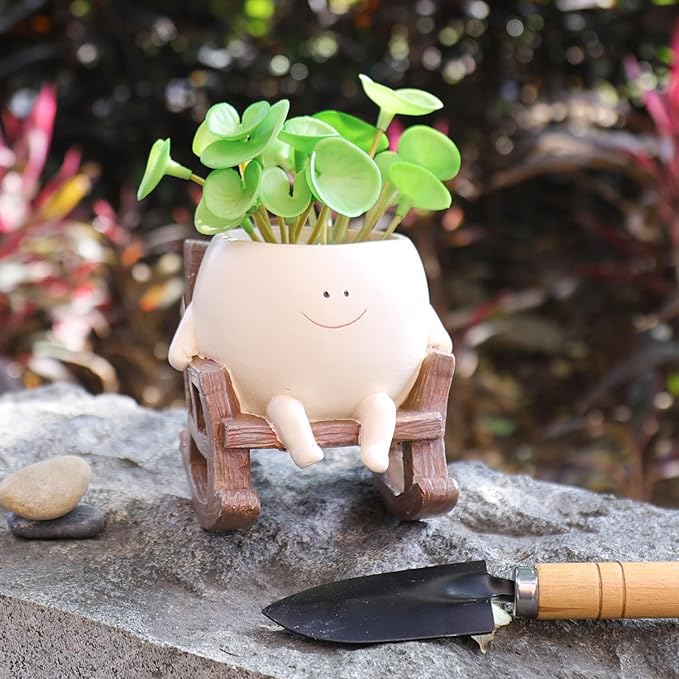 Smiley Face Planters for Indoor and Outdoor Plants with Drainage Hole ...