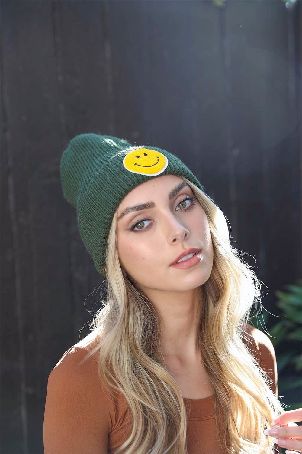 Smiley Face Ribbed Beanie ? - Walmart.com