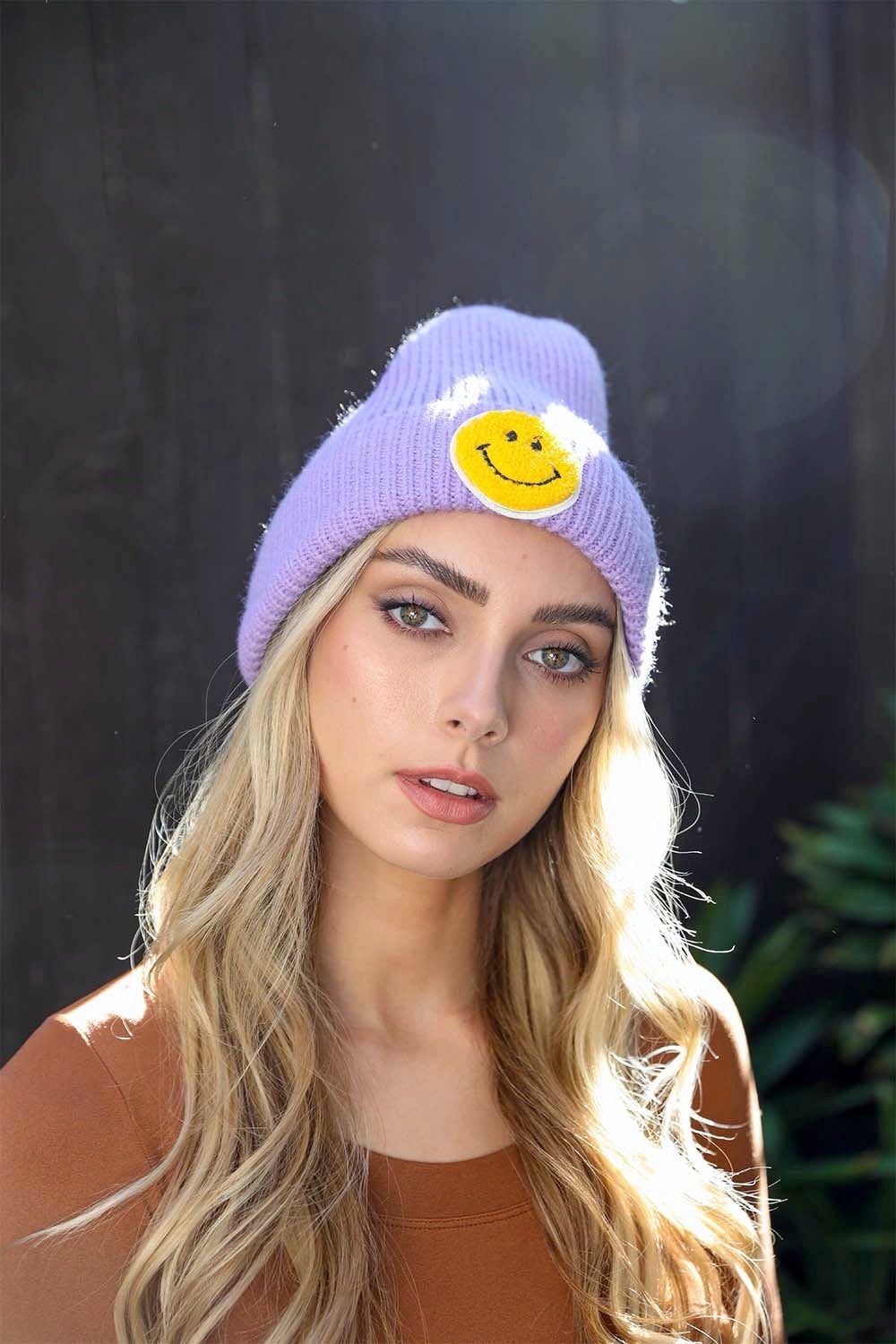 Smiley Face Ribbed Beanie ? - Walmart.com
