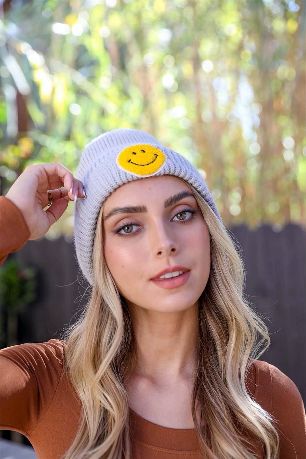 Smiley Face Ribbed Beanie ? - Walmart.com