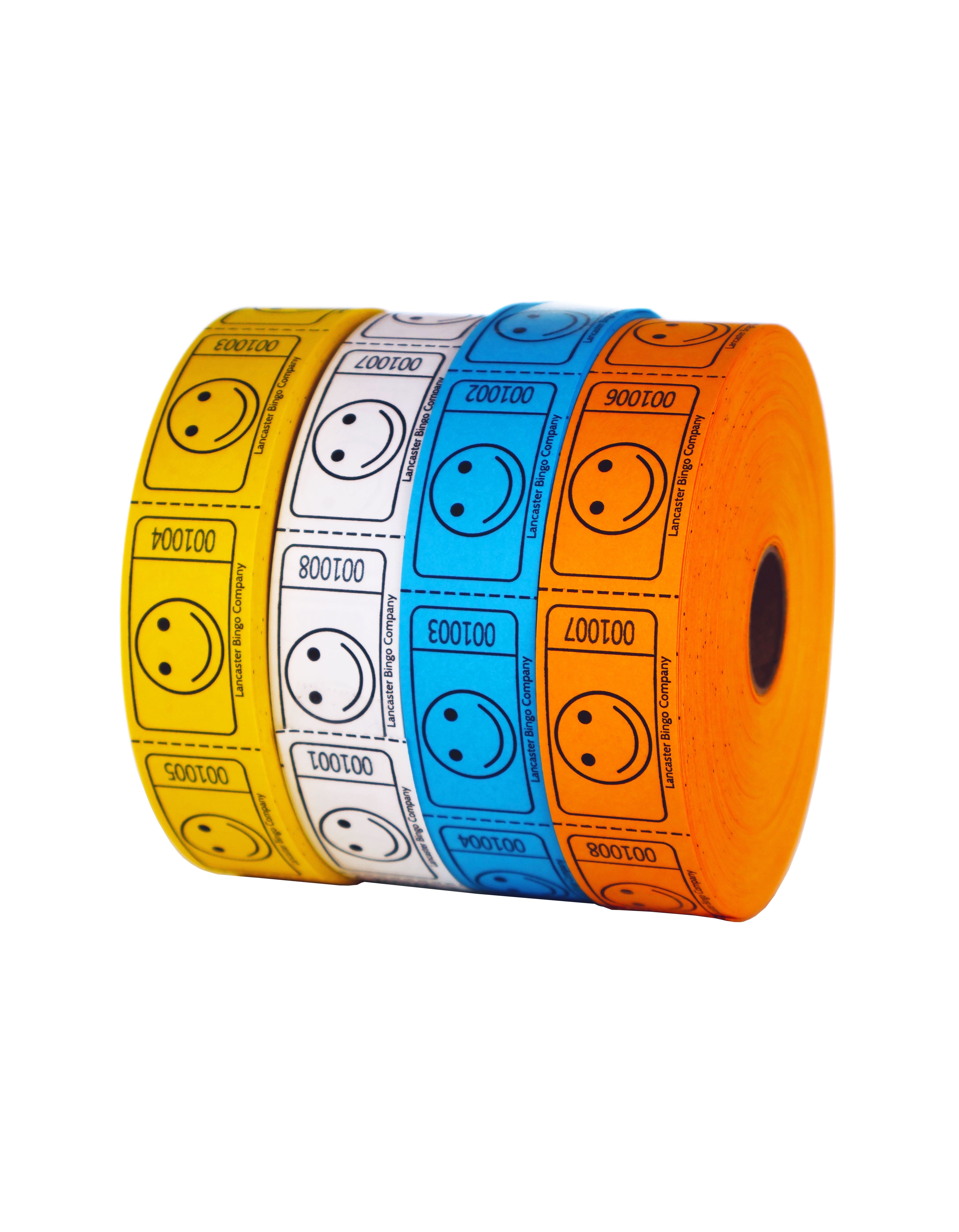 Smiley Face Roll Ticket 1,000 Ticket Roll 4-Pack in Assorted Colors ...