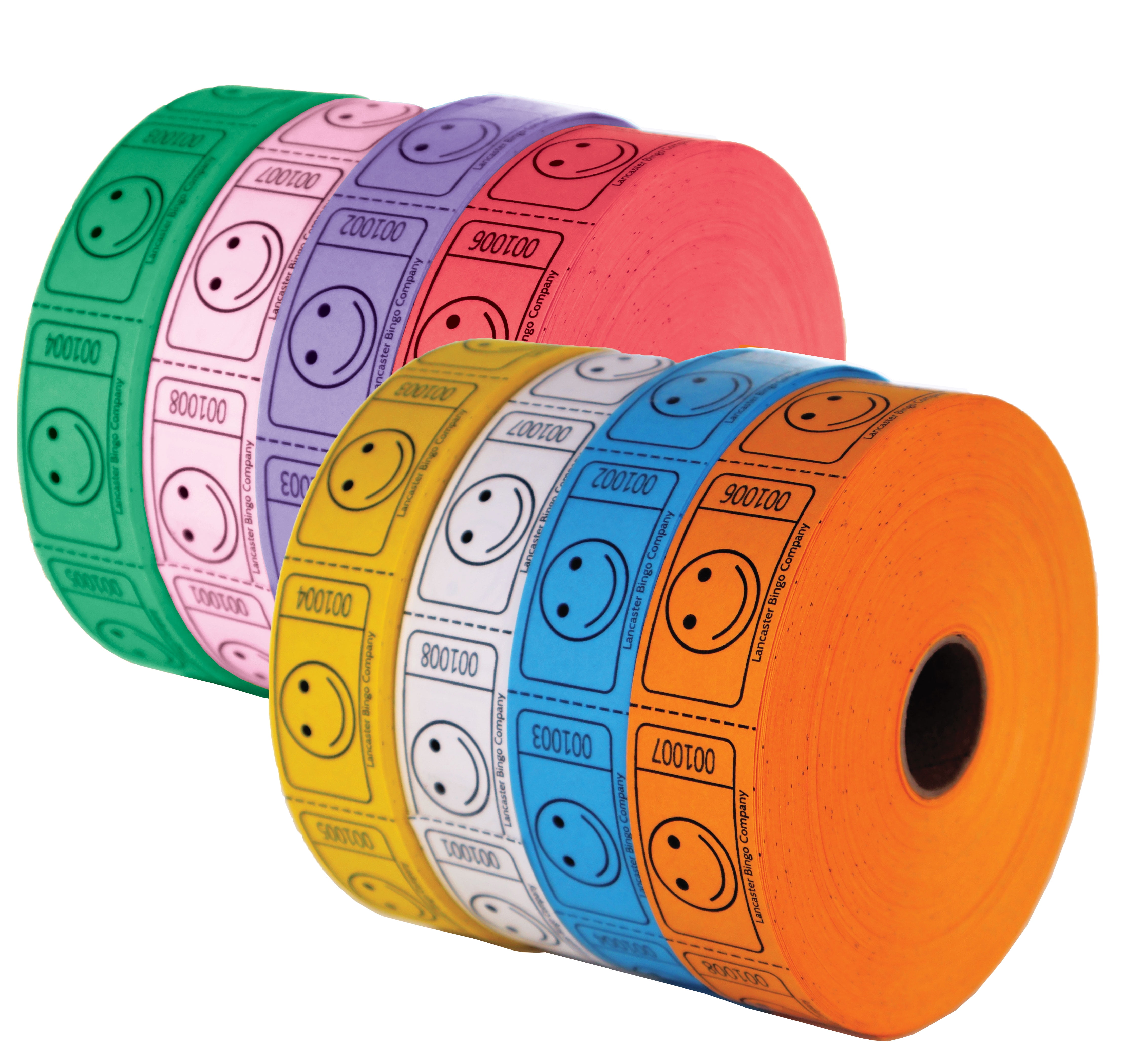 Smiley Face Roll Ticket 1,000 Ticket Roll 8 Pack Assorted Colors ...