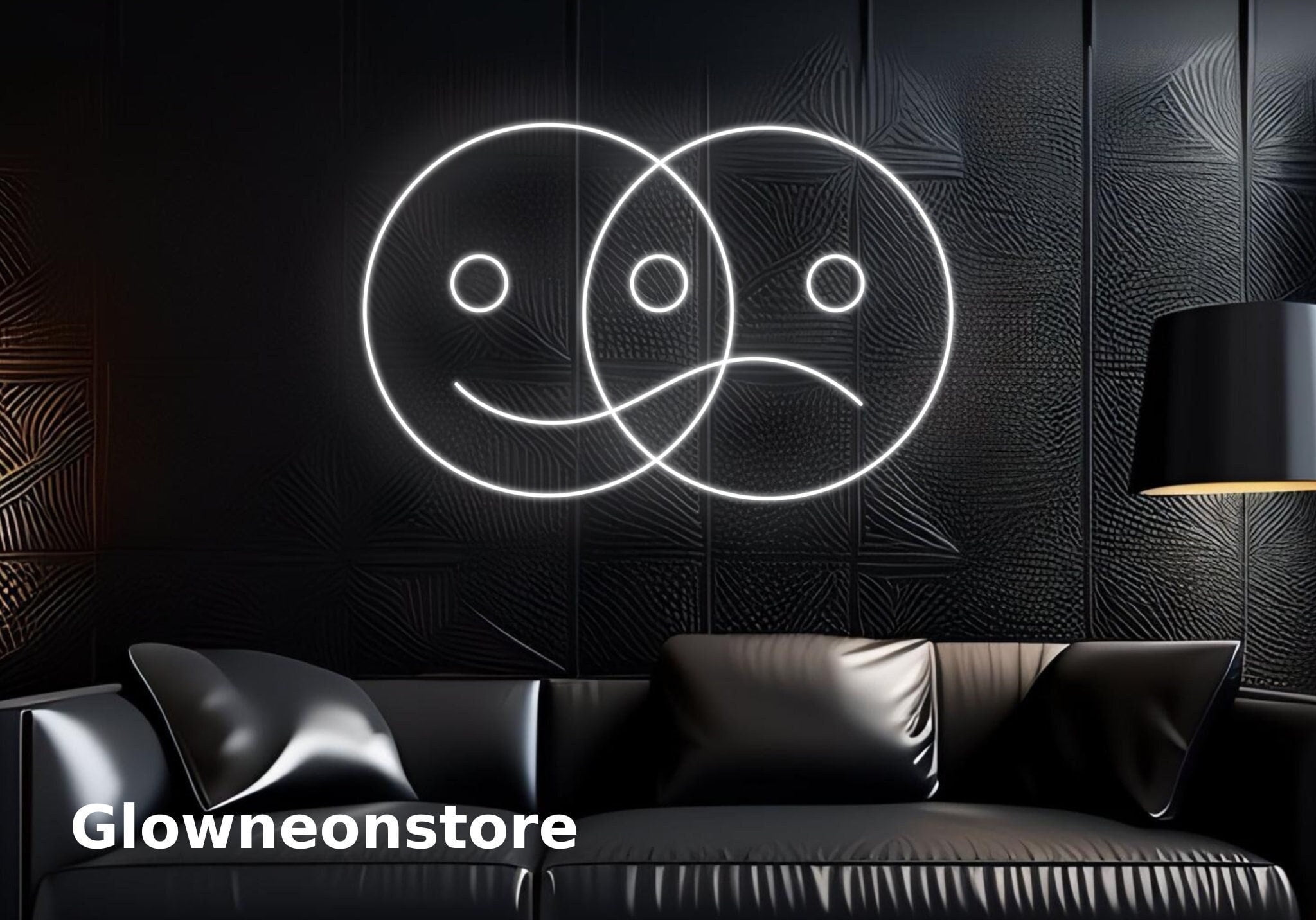 Smiley Face Sad Face Neon Sign, Smiley Face Sad Face Led Light, Smiley ...