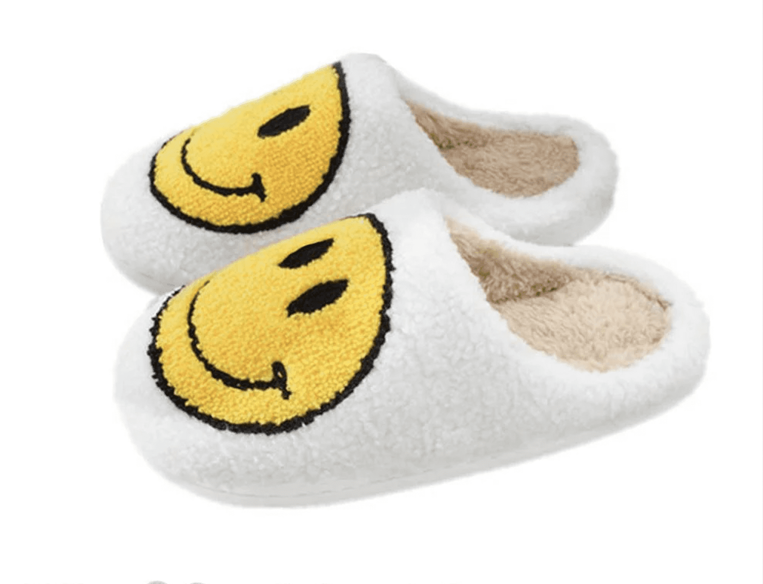 Smiley Face Slippers for Women Men Anti-Slip Soft Plush Comfy Indoor ...