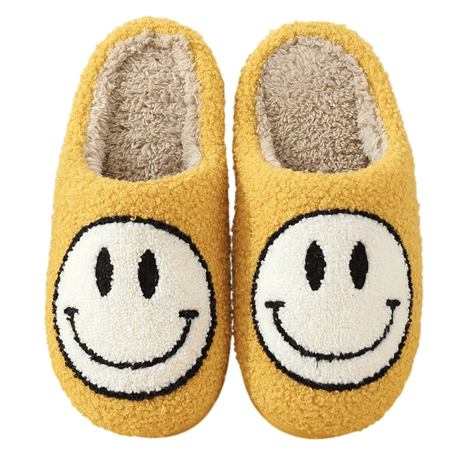 Smiley Face Slippers for Women Men Anti-Slip Soft Plush Comfy Indoor ...
